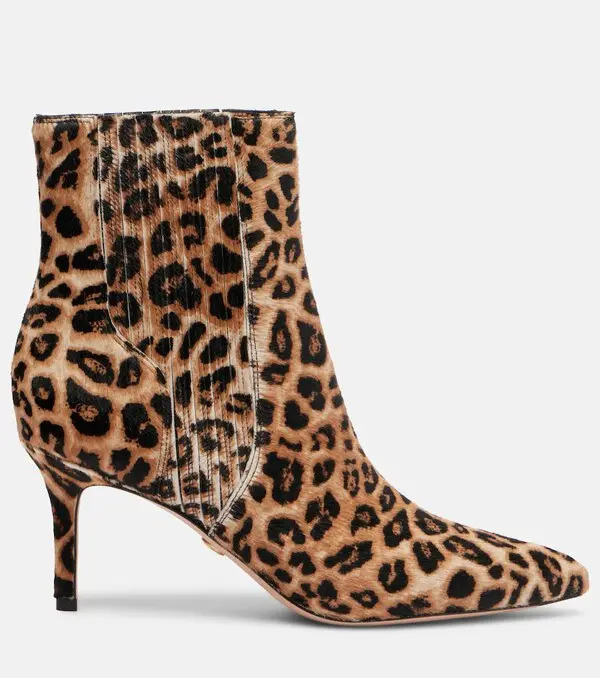 Veronica Beard Lisa 70 Leopard-print Calf Hair Ankle Boots - Beige