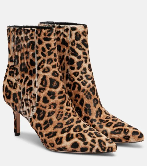 Veronica Beard Lisa 70 Leopard-print Calf Hair Ankle Boots - Beige