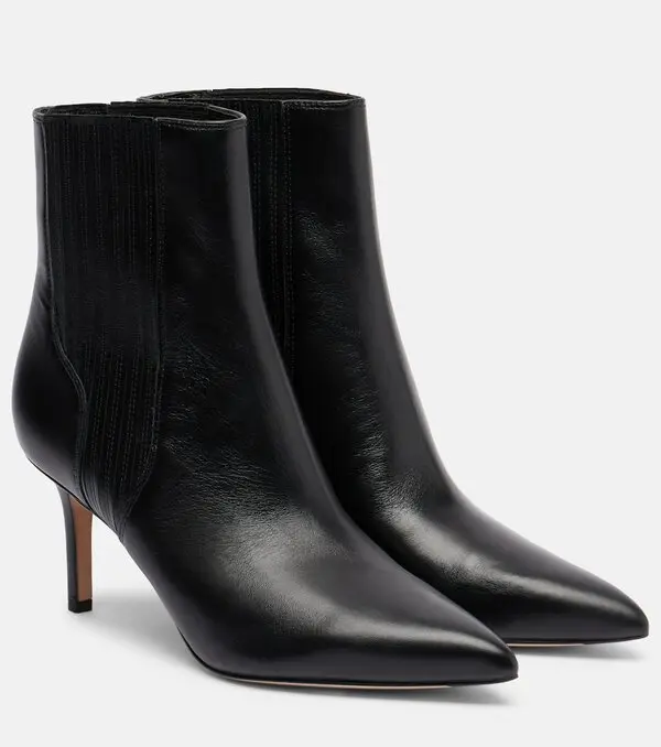 Veronica Beard Lisa 70 Leather Ankle Boots - Black