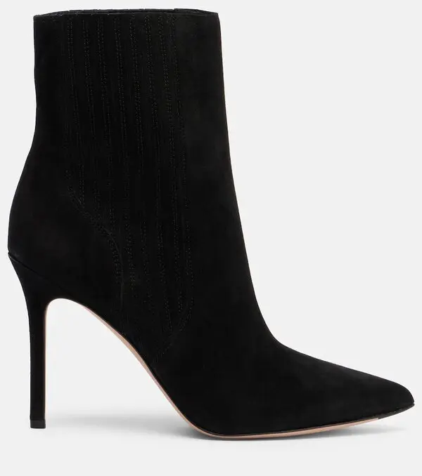 Veronica Beard Suede Pointed Toe Ankle Boots