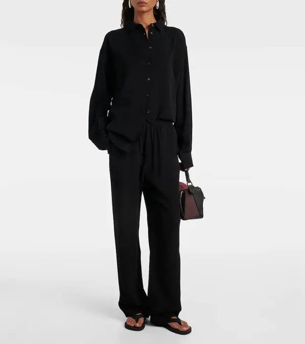 Asceno Aurelia High-rise Straight Pants - Black