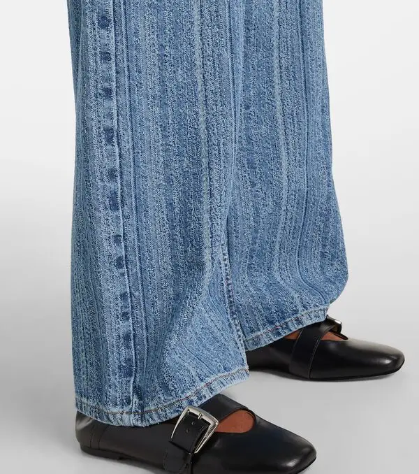 GANNI Striped Wide-leg Jeans