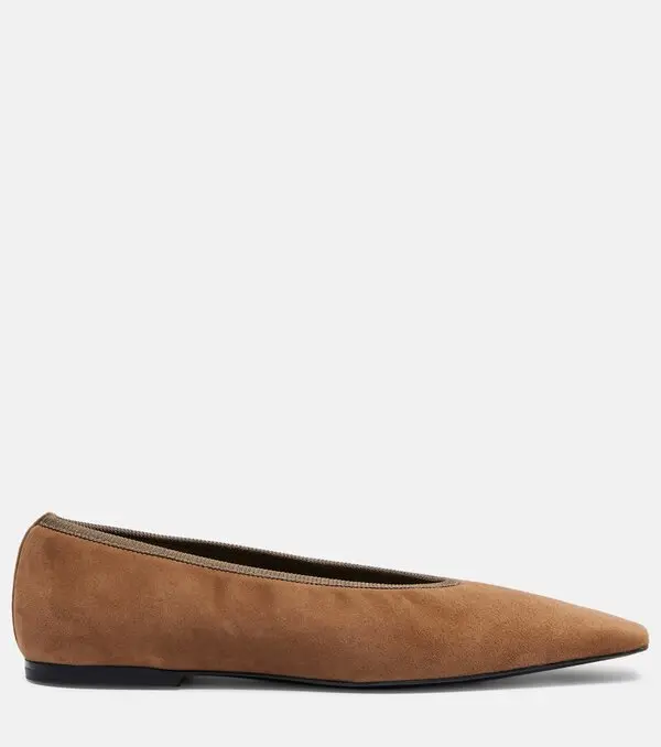 TOTEME Suede Ballet Flats - Brown