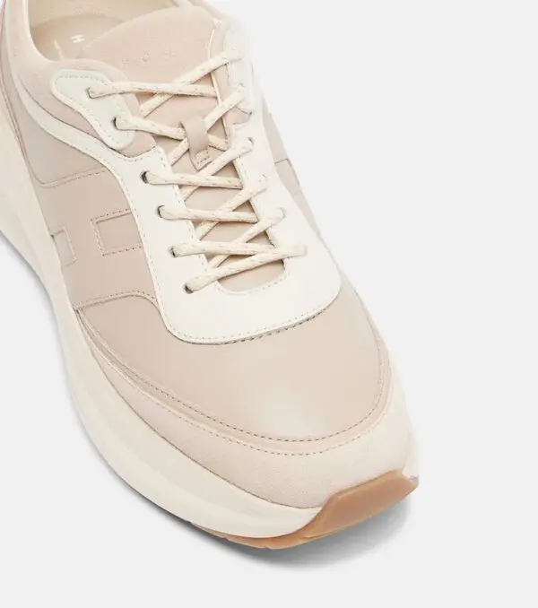 Hogan H696 Leather Platform Sneakers - Beige
