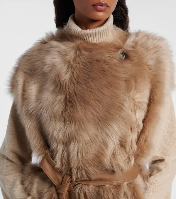 YVES SALOMON Reversible Shearling Wrap Jacket