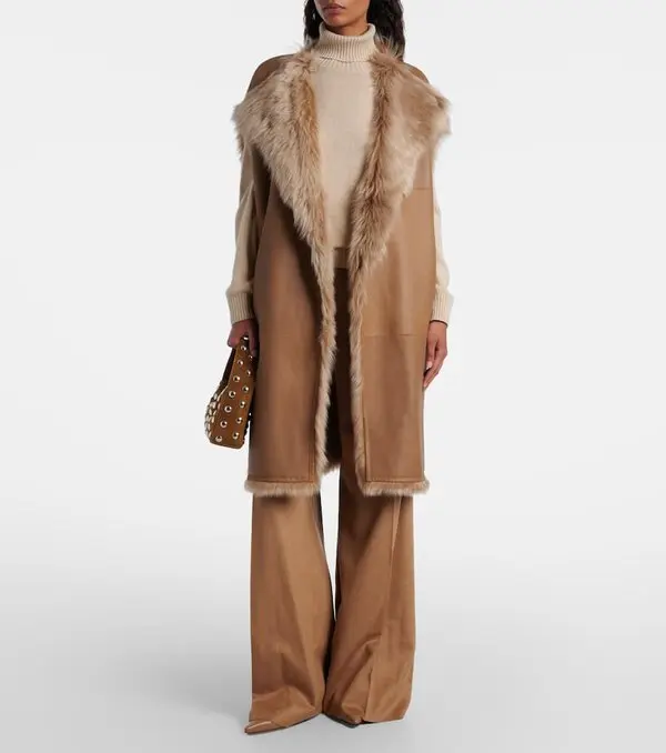 YVES SALOMON Reversible Shearling Wrap Jacket
