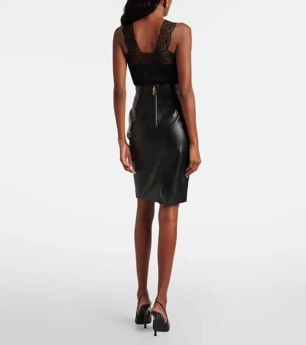 Saint Laurent High-rise Leather Miniskirt