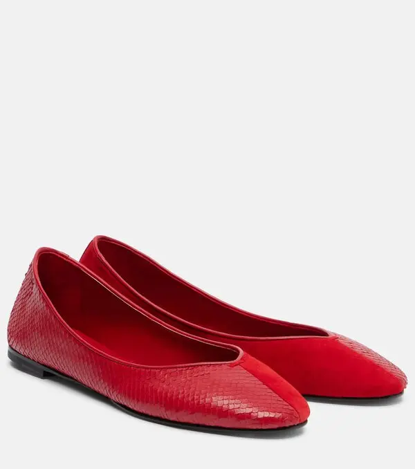 Jacquemus Leather Ballerina Flats - Red