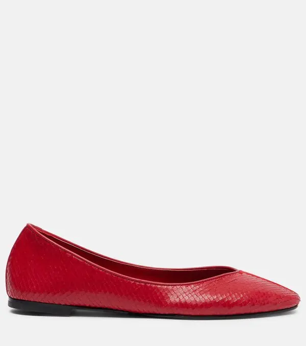 Jacquemus Leather Ballerina Flats - Red