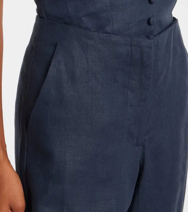 Faithfull The Brand Lulea Wide-leg Linen Pants - Blue