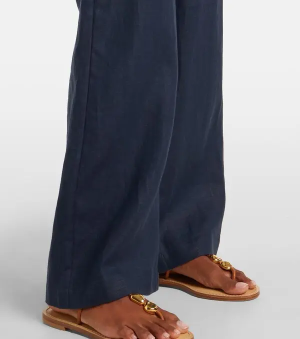 Faithfull The Brand Lulea Wide-leg Linen Pants - Blue
