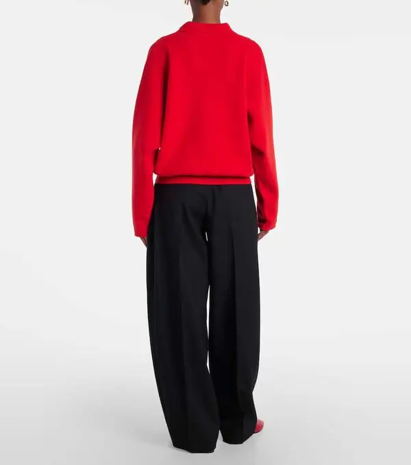 Jacquemus Balloon Wool And Cashmere Polo Sweater - Red