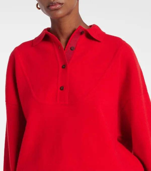 Jacquemus Balloon Wool And Cashmere Polo Sweater - Red