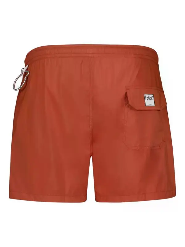 Fedeli Madeira Drawstring-waist Swim Shorts - Orange