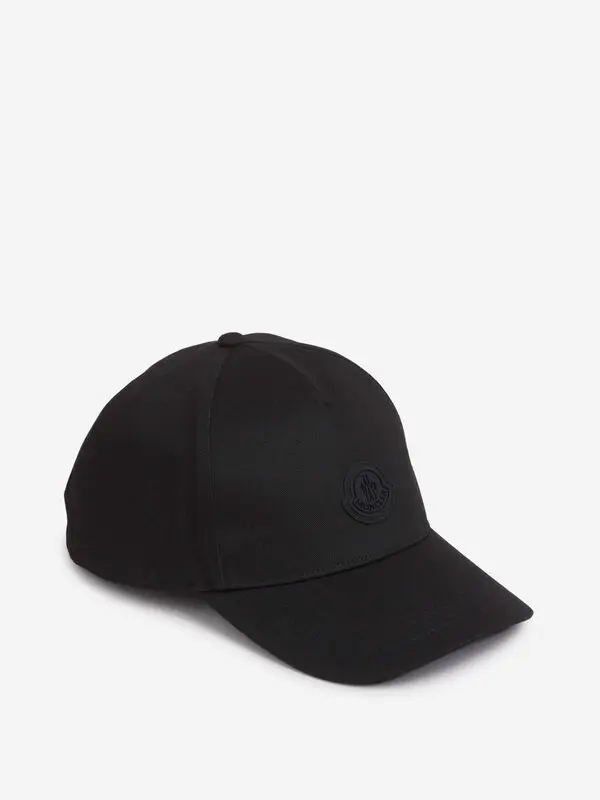 Moncler Cotton Twill Cap With Logo - Black