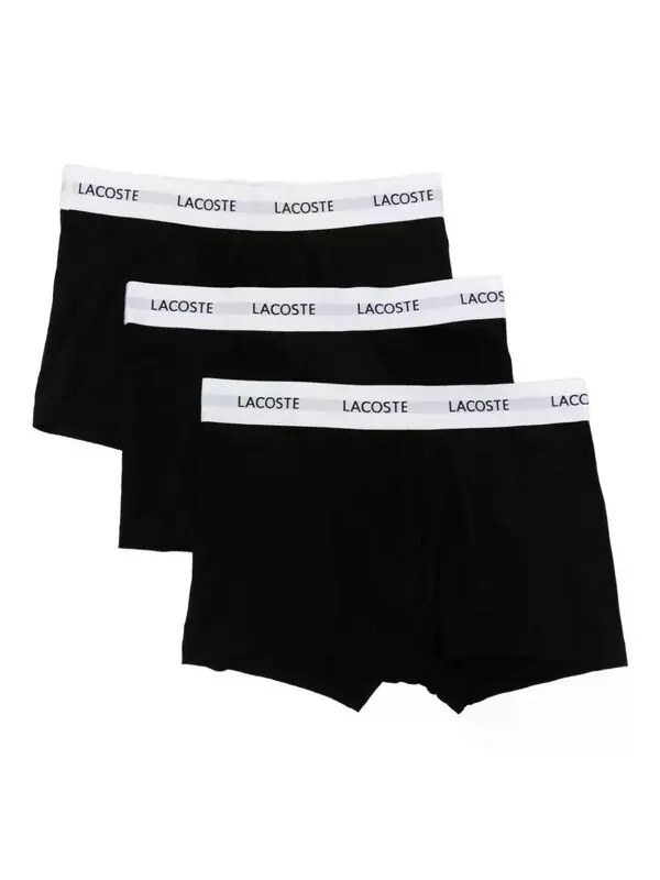 Lacoste Logo-waistband Stretch Trunks - Black