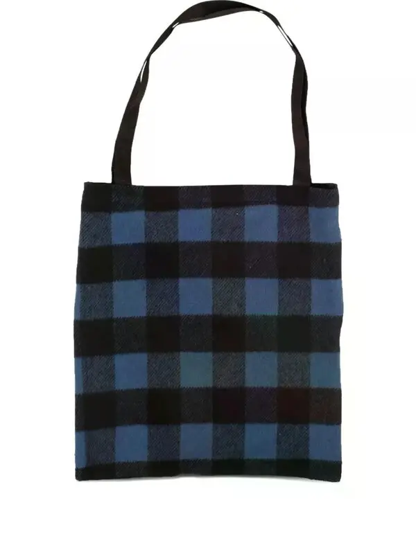 424 Checked Tote Bag - Black