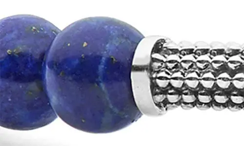 Lagos Anthem Cross Lapis Beaded Stretch Bracelet - Silver