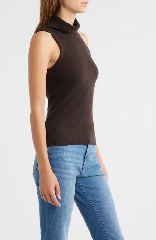 REFORMATION Marcy Sleeveless Cashmere Turtleneck Sweater - Compost