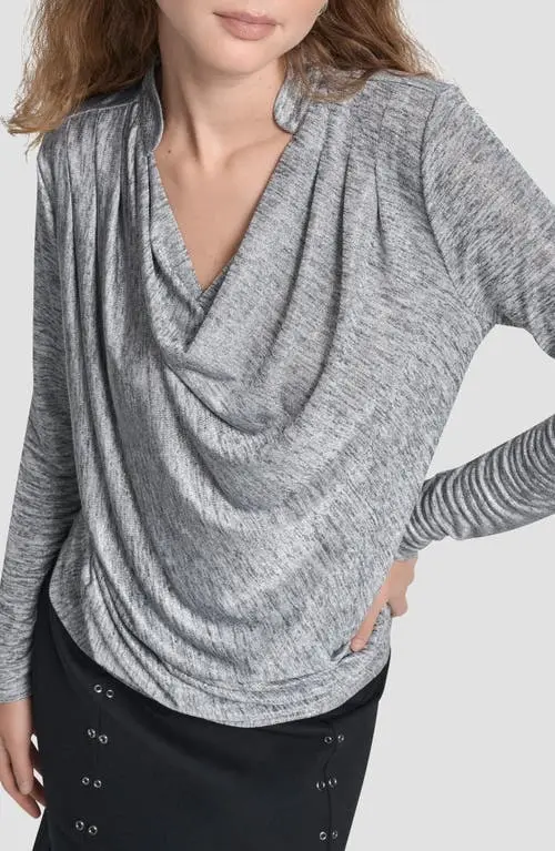 Dkny Foil Drape Top - Graphite