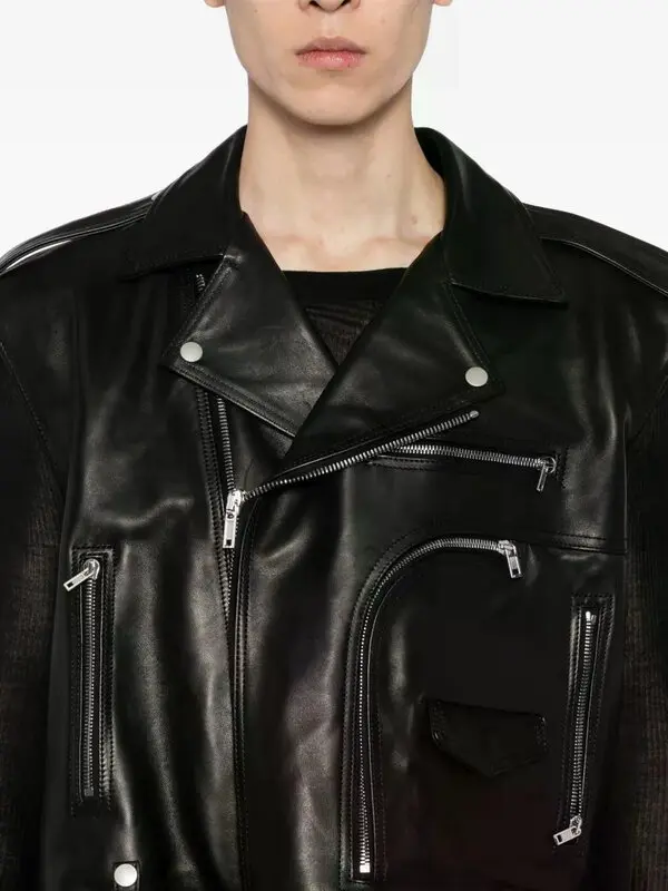Rick Owens Cropped Leather Jacket