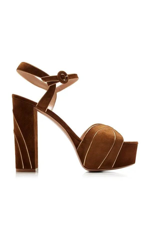 GIANVITO ROSSI Tamara Suede Platform Sandals