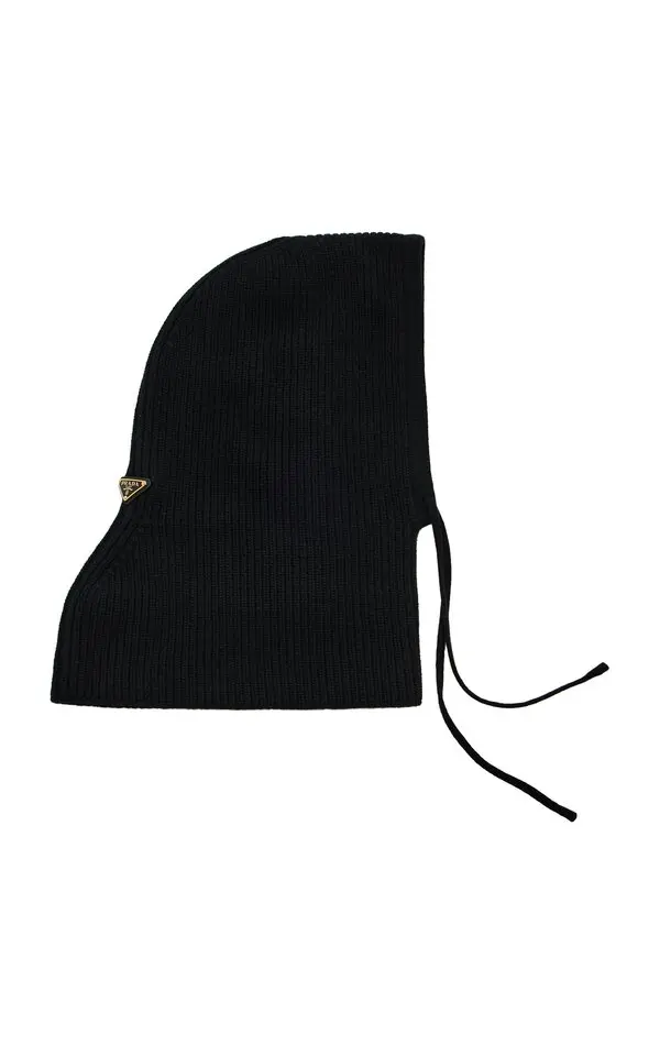 Prada Wool-cashmere Knit Hood - Black