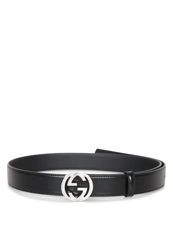 Gucci Belt With Gg Logo Buckle - Black
