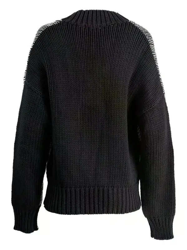 Vaquera V-neck Ribbed Knit Sweater