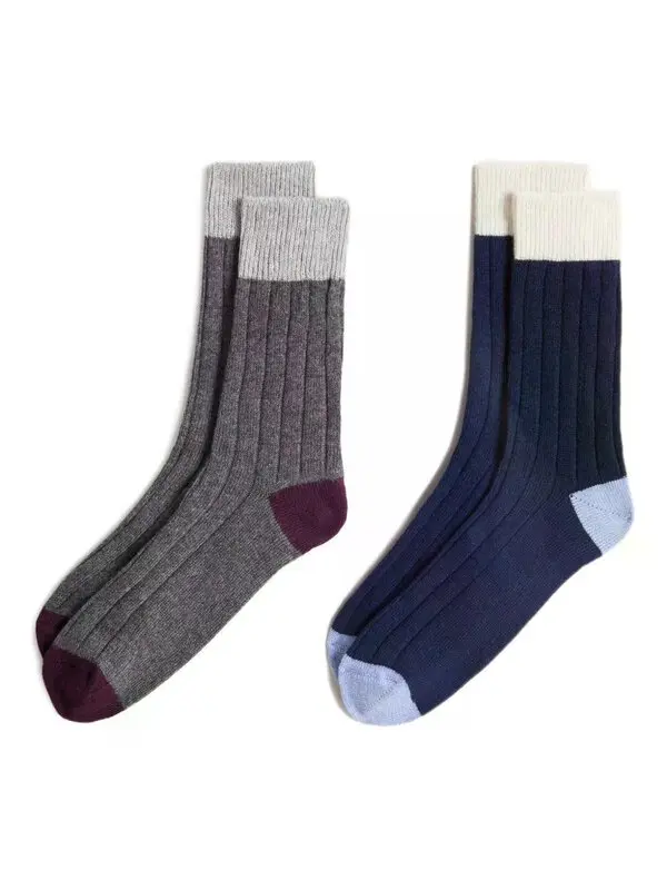 Woolrich Ribbed Socks Set Of Two - Grey