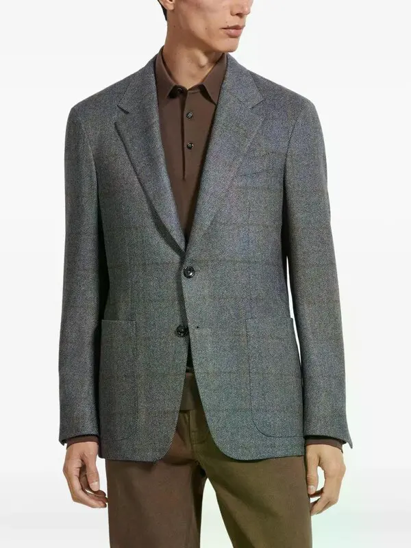 Zegna Checked Cashmere Blazer