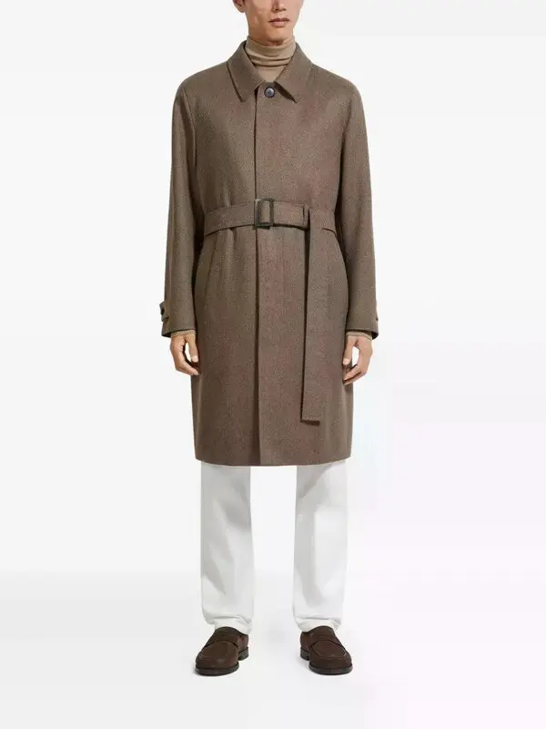 Zegna Belted Twill Coat