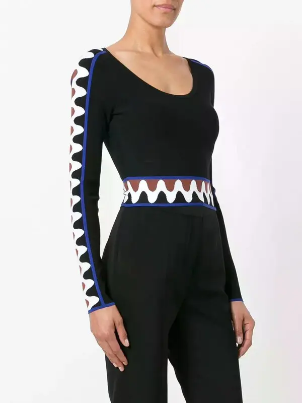 Emilio Pucci Wave Pullover Crop Top
