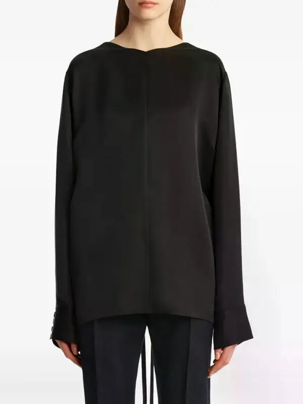 Khaite Tie-back Long-sleeve Top