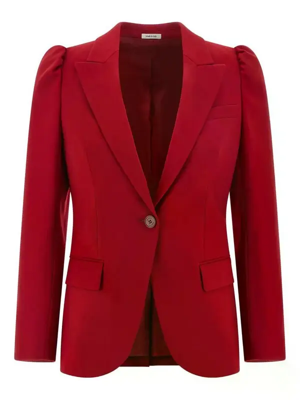 Alexander McQueen Puff-sleeve Single-breasted Blazer