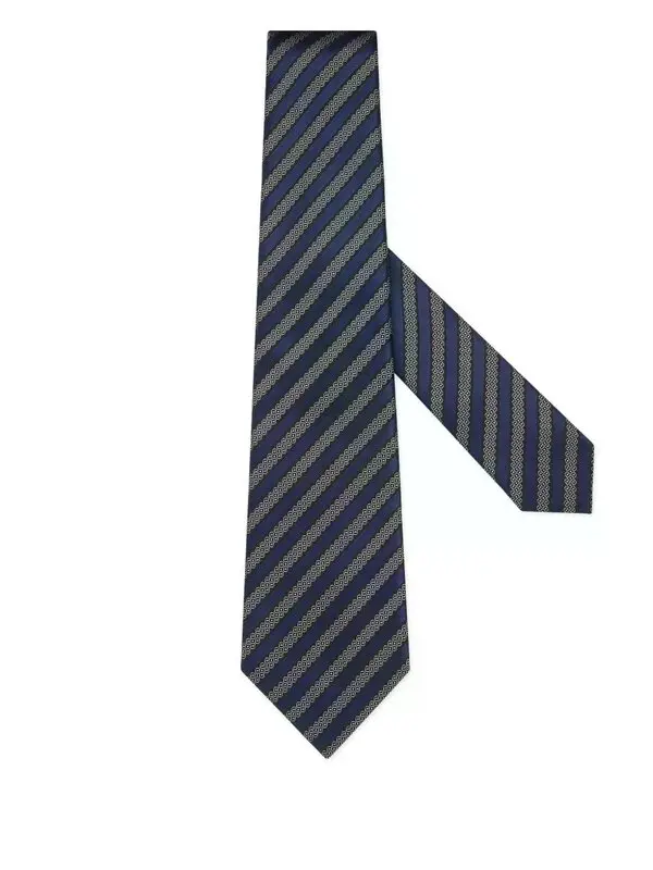 Zegna Striped Pattern Neck Tie - Blue
