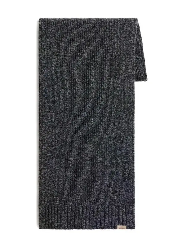 Woolrich Mouline Ribbed Wool Scarf - Black