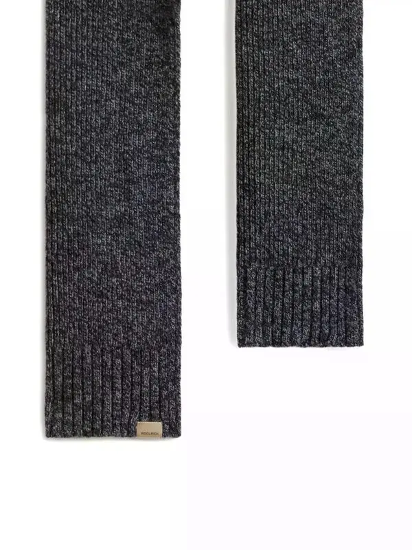 Woolrich Mouline Ribbed Wool Scarf - Black