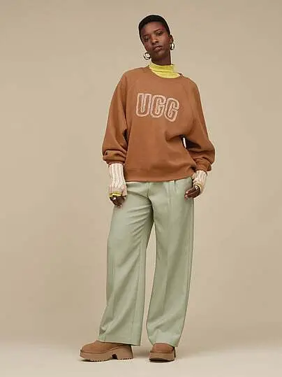 Pink Ugg Logo Crewneck - Brown