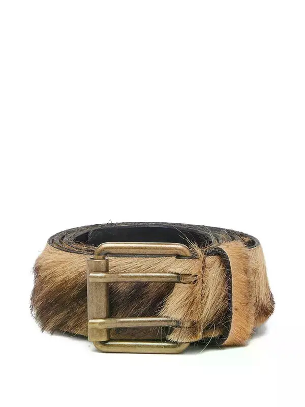DIESEL Long-hair Leather Belt - Brown