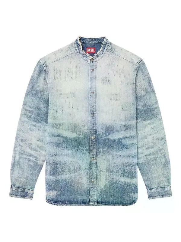 DIESEL® D-simp-fsh Mandarin-collar Denim Shirt