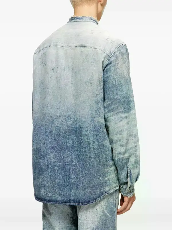 DIESEL® D-simp-fsh Mandarin-collar Denim Shirt