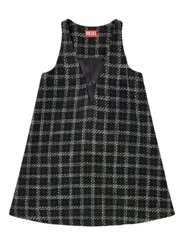 DIESEL Checked V-neck Mini Dress