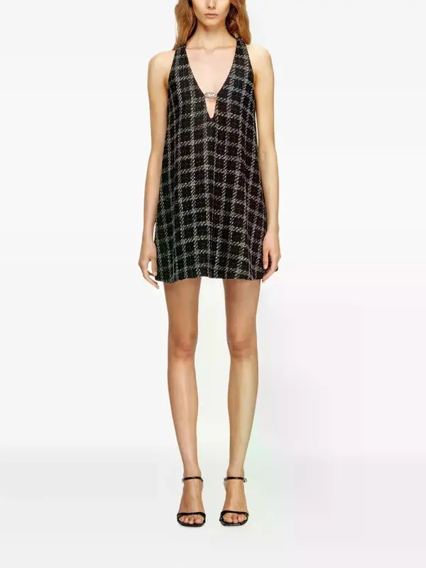 DIESEL Checked V-neck Mini Dress