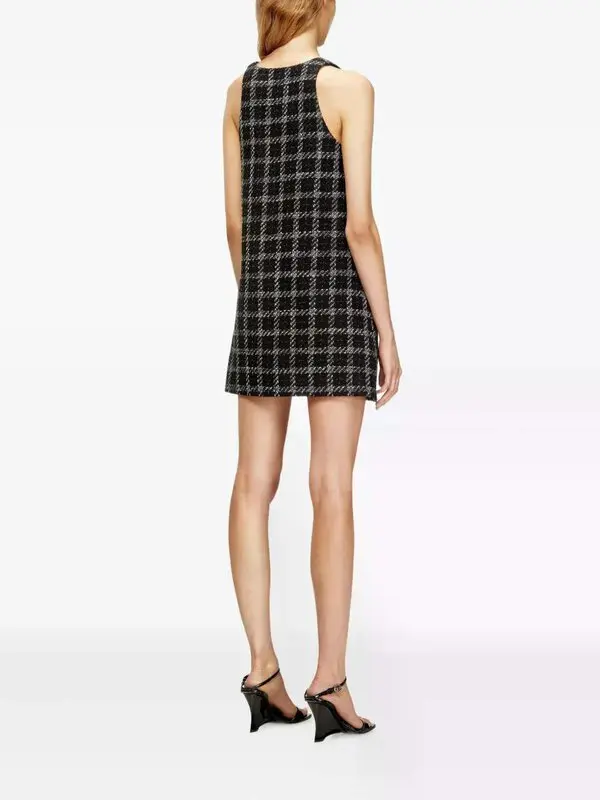 DIESEL Checked V-neck Mini Dress