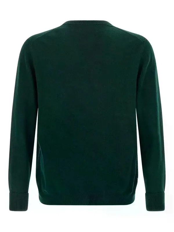 BALLANTYNE Argyle V-neck Cashmere Sweater - Green