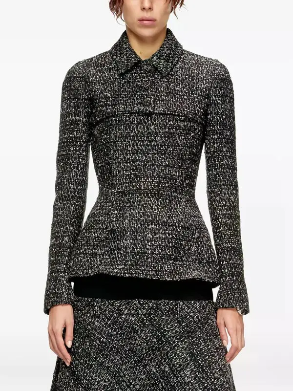 DIESEL Tweed-texture Cropped Jacket