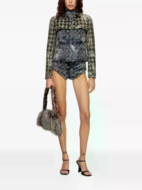 DIESEL® Houndstooth Denim Vest - Blue
