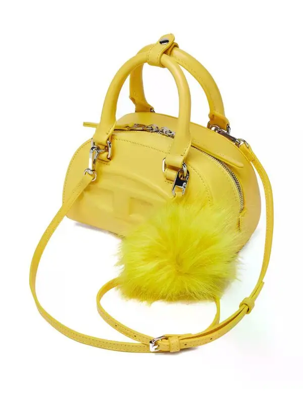 DIESEL Mini Embossed-logo Pompom-embellished Shoulder Bag
