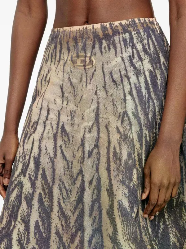 DIESEL Printed Tulle Midi Skirt